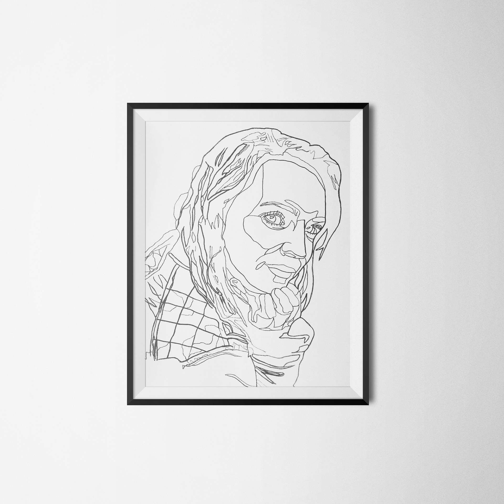 Ishbel McCann Portfolio - Self Portrait Contour Line Drawing