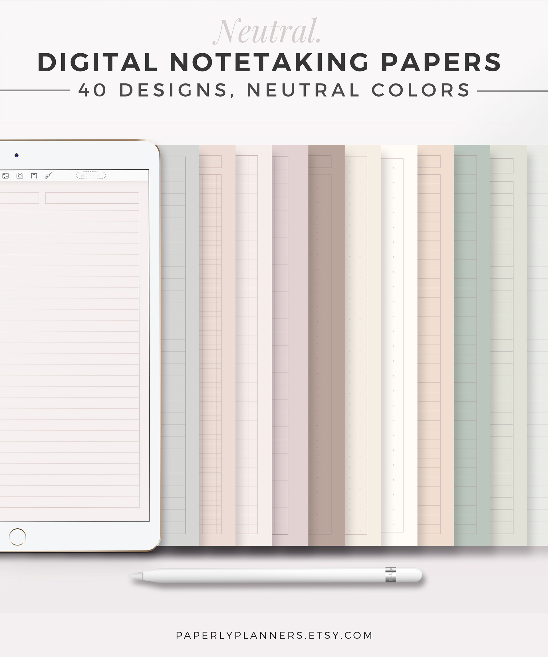 Paperly Planners - Beautiful, Productive. - NEUTRAL Digital Note Template