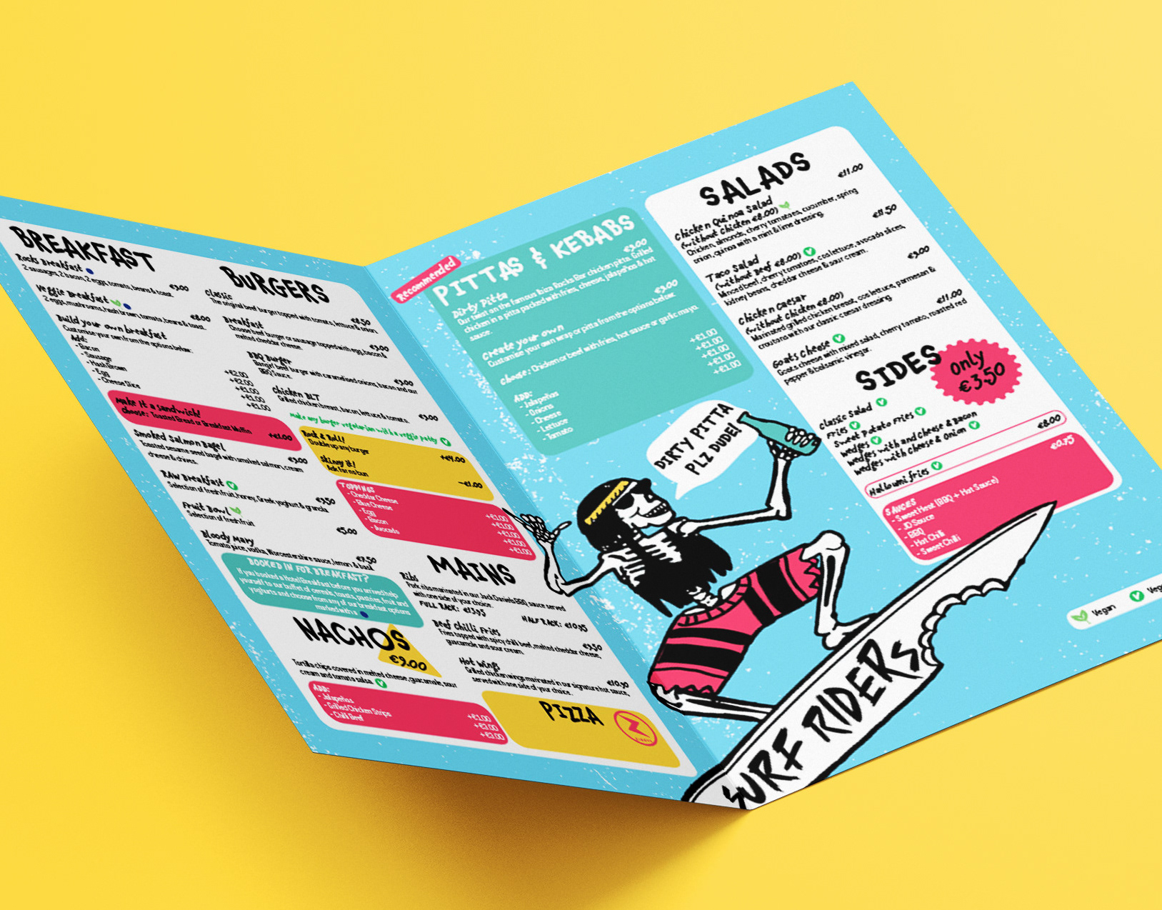 Jess Preston - Freelance Designer - Surf Riders Menu