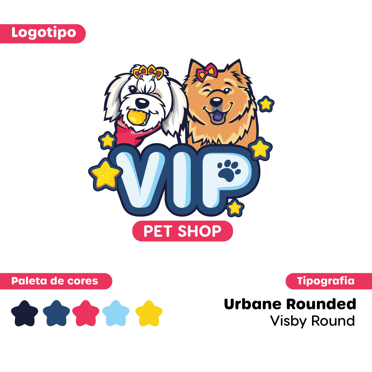 Zamo ilustra - Vip Pet Shop - Identidade Visual