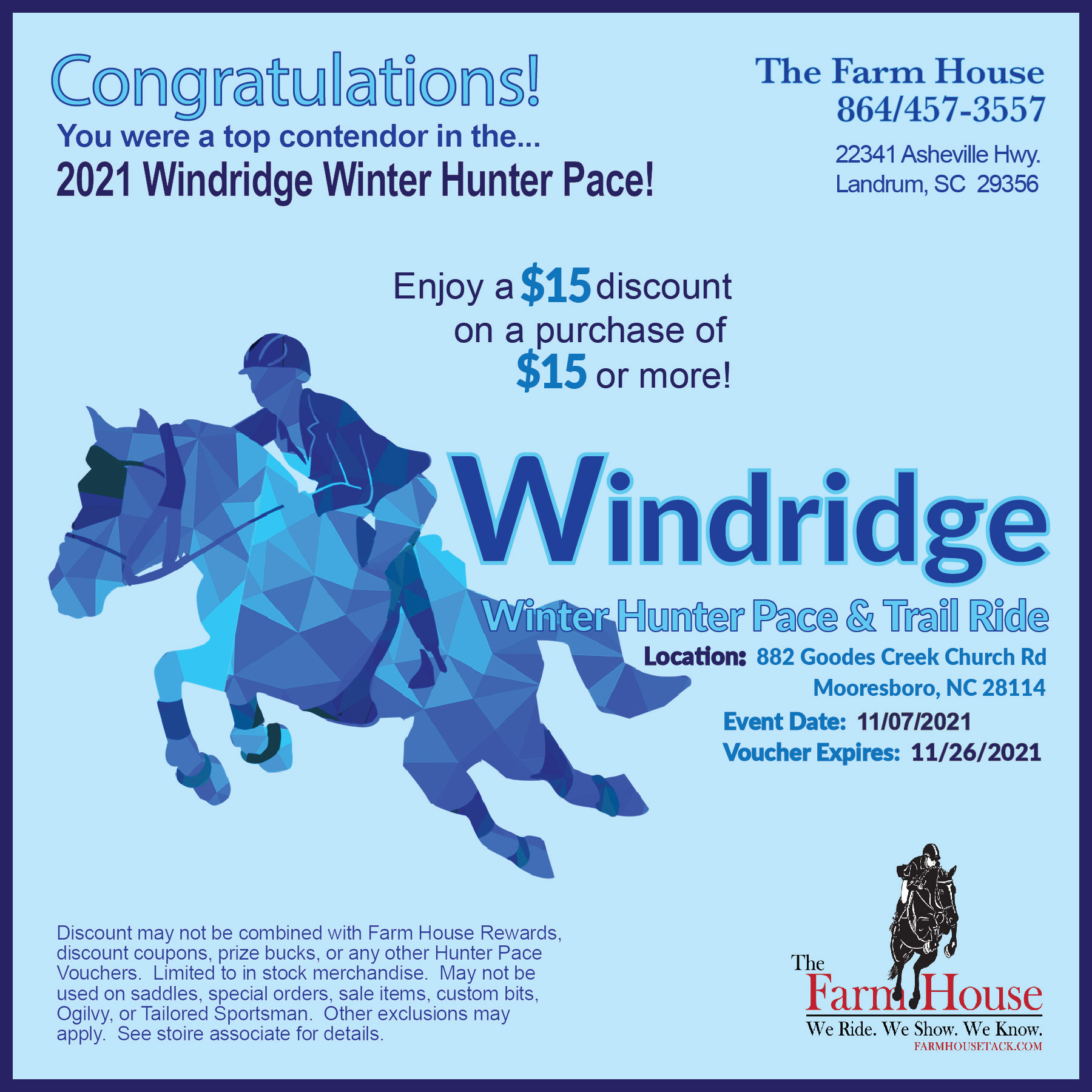 Brooke Graydon - Hunter Pace Vouchers for The Farm House