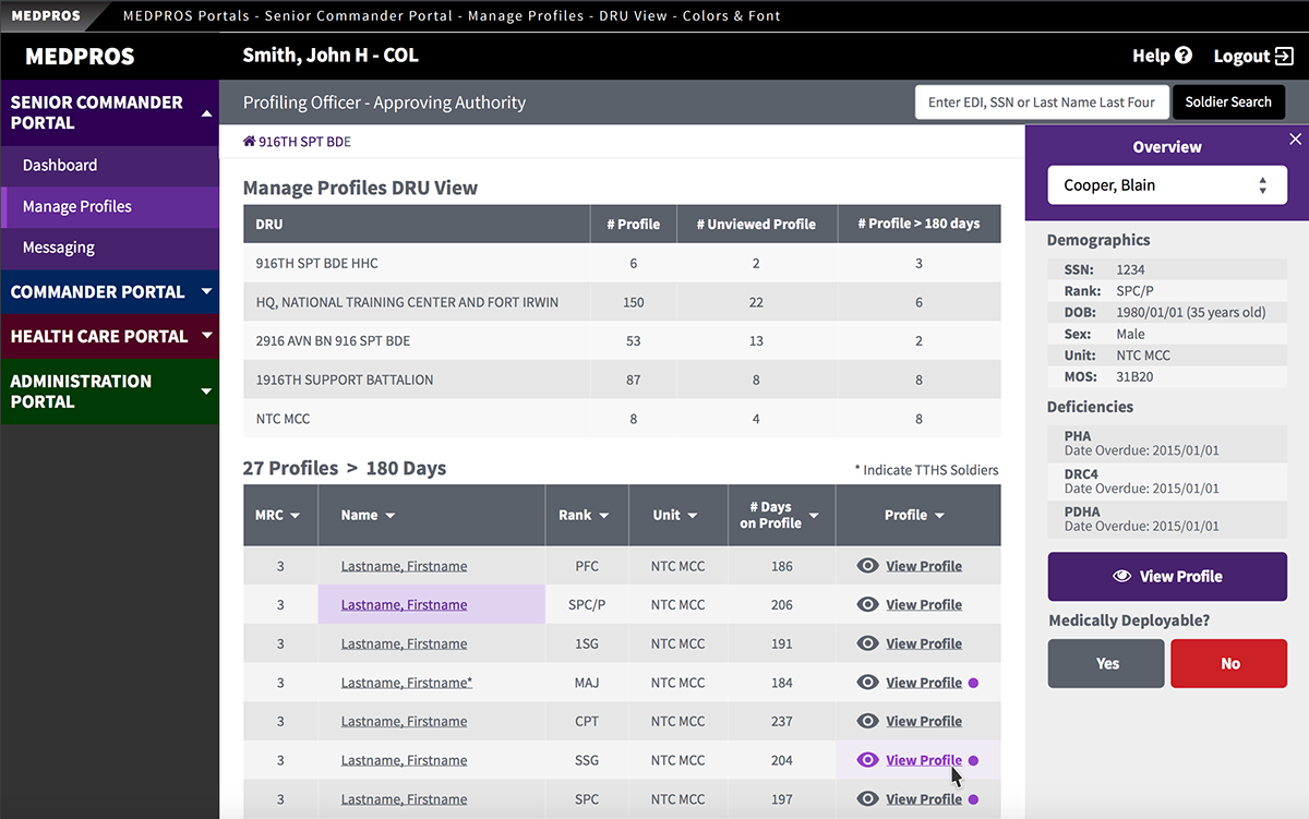 Daniel Chan - ARMY MODS - MEDPROS - Wireframes (Low Fi)