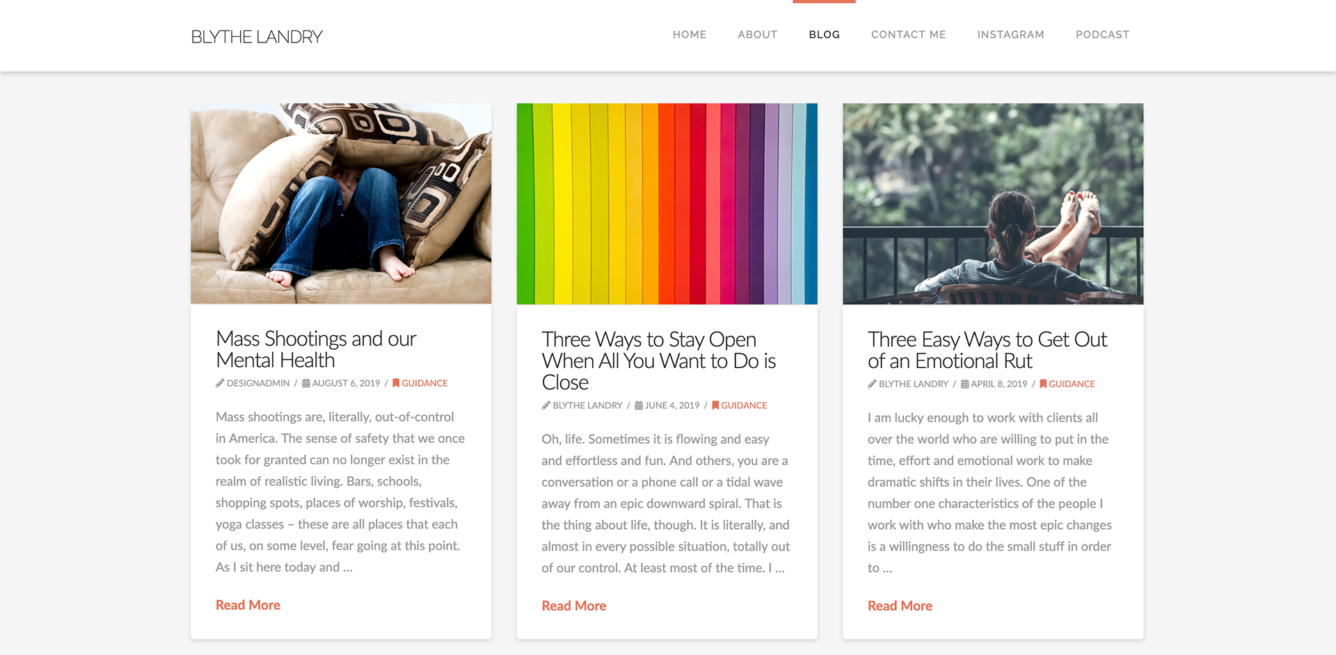 Cara Bezuska - Responsive web design for therapist Blythe Landry