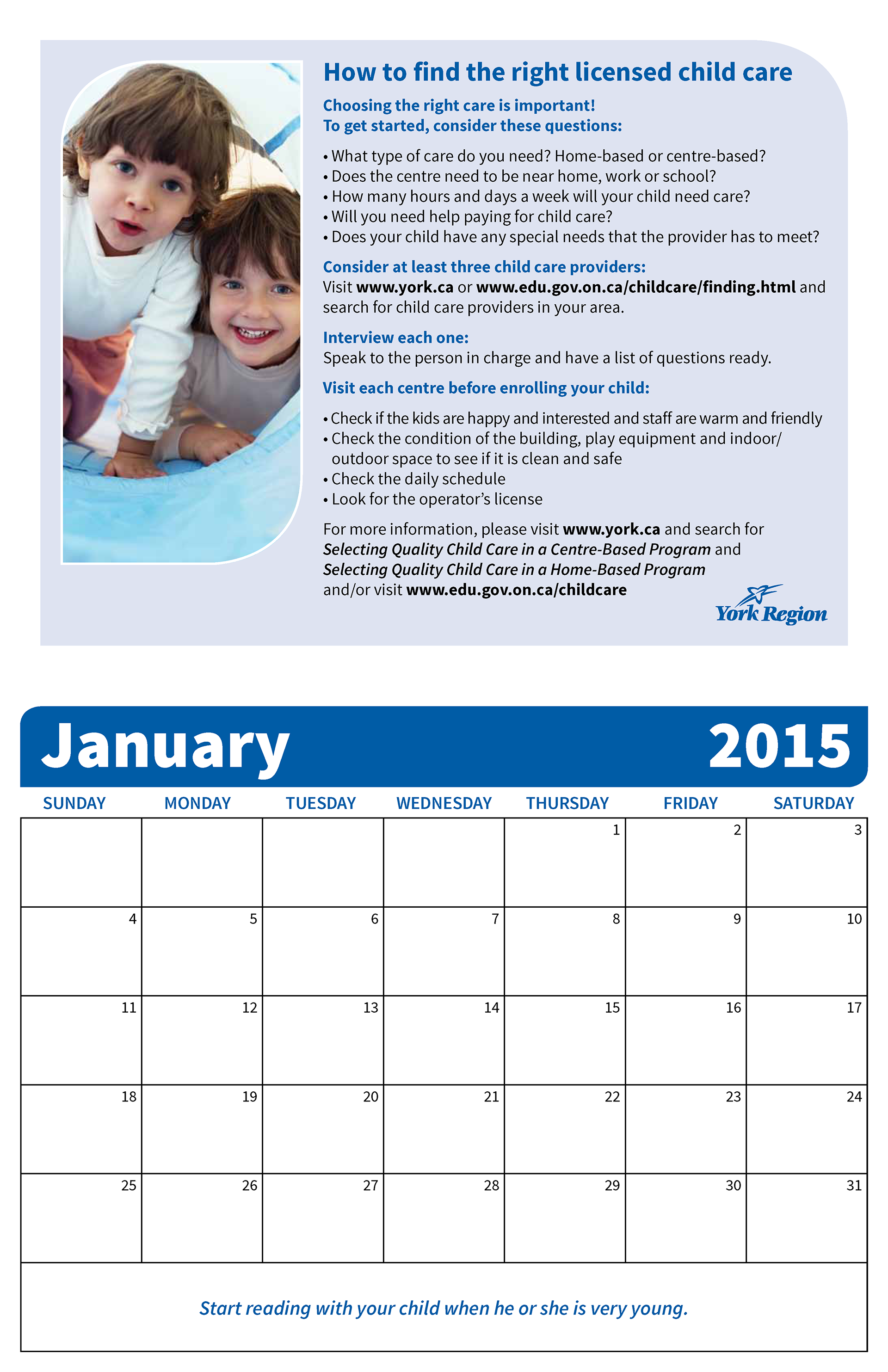 Doron Weintraub - Early Years Calendar