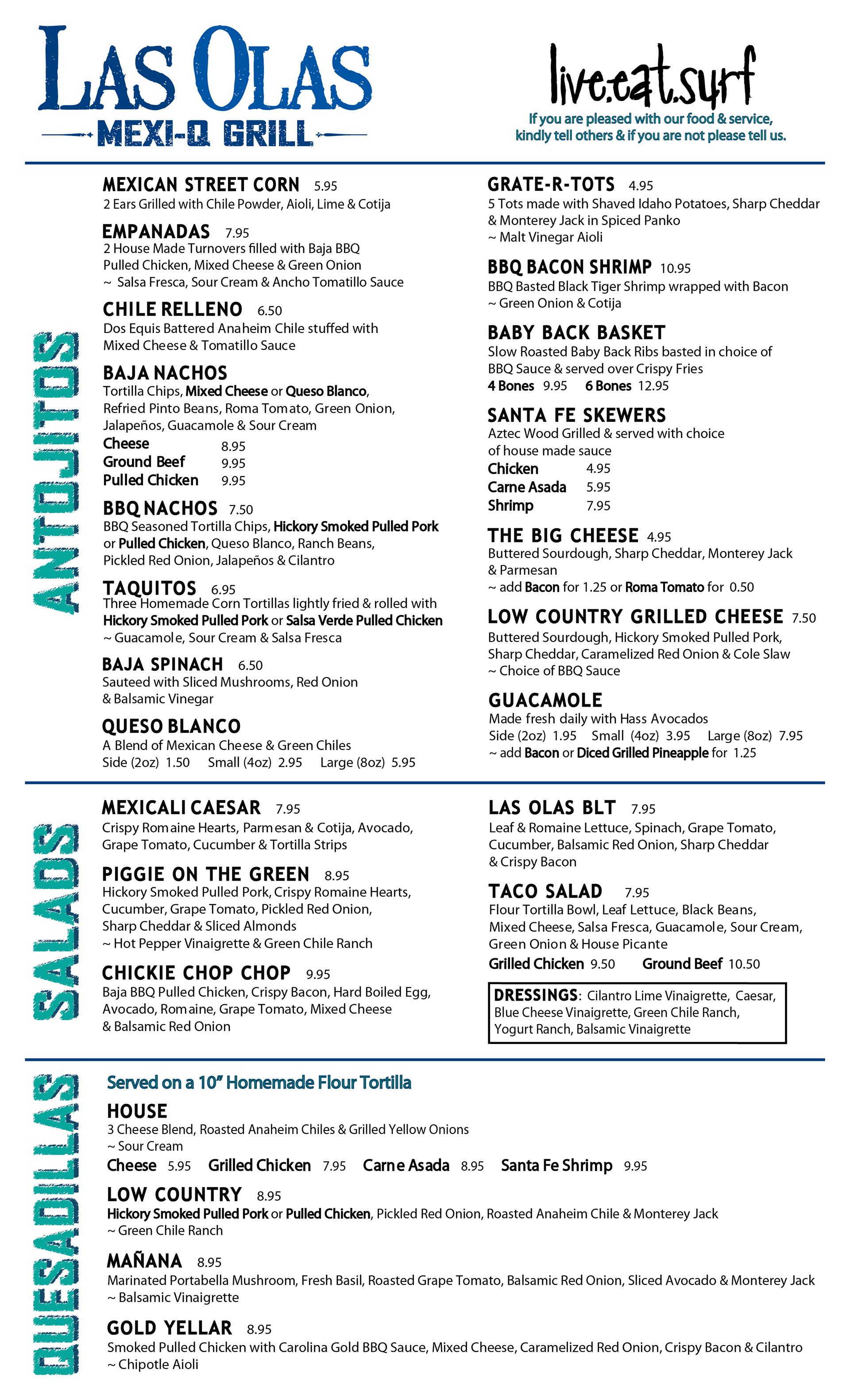 Mica Joy - Las Olas Menus - April 2012