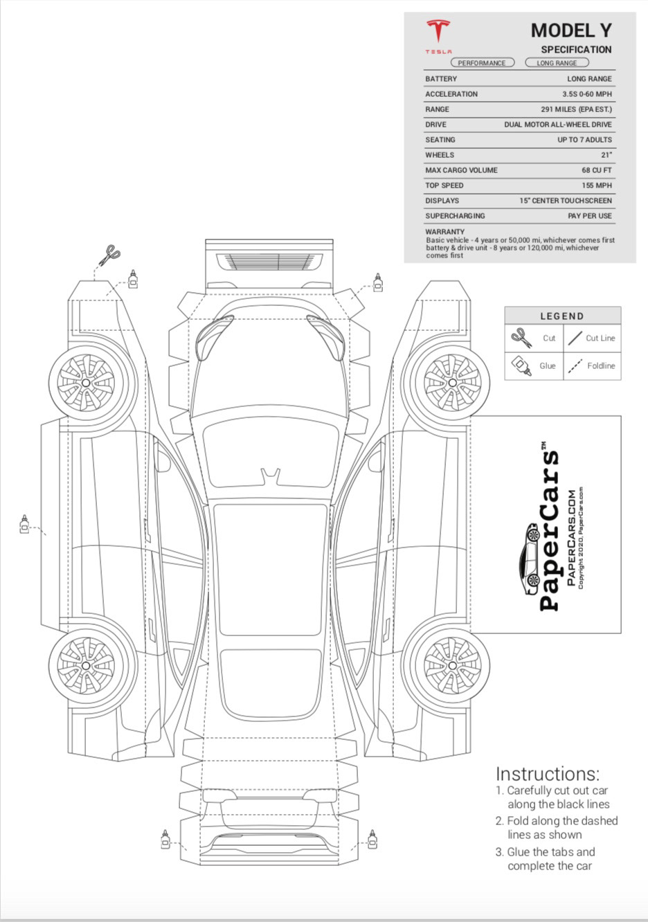PaperCars.com - Tesla Model Y