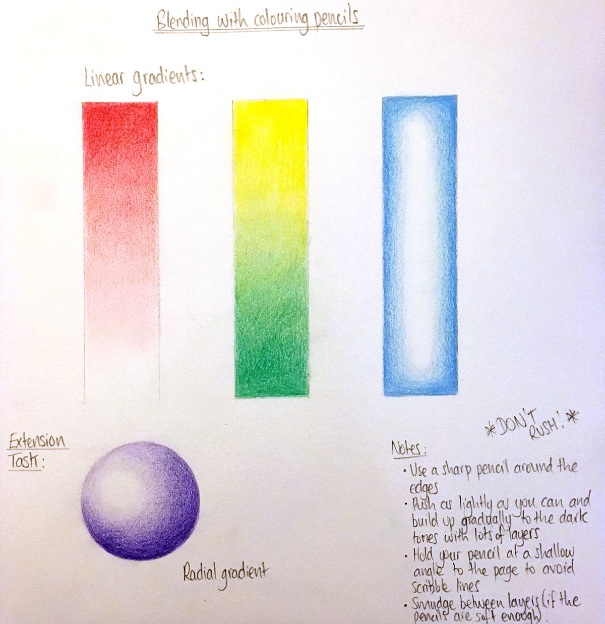 Kingsley Art - Blending Coloured Pencils Kingsley Art - Blending Coloured Pencils
