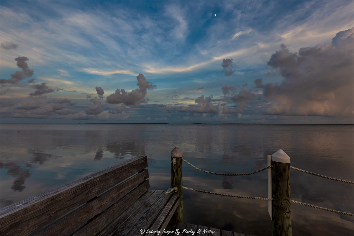 Enduring Images by Stanley Nations - Half Moon Sunset From The Pier