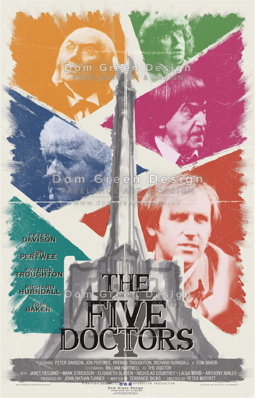 Dom Green Design - 'The Five Doctors' Poster