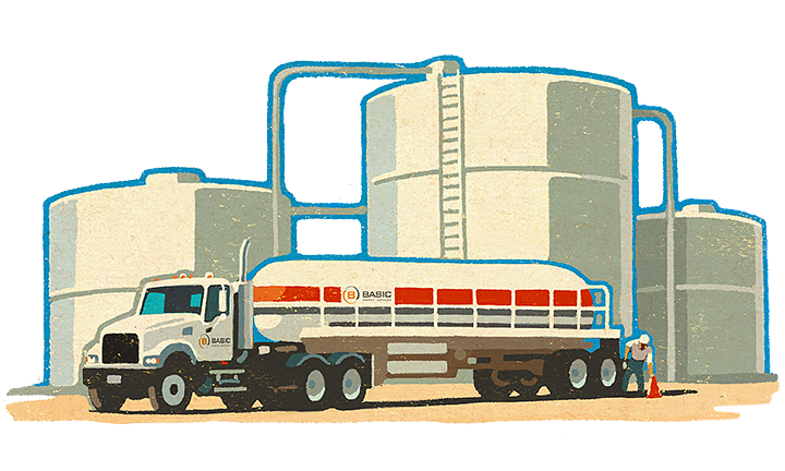 Jeff Foster illustration, retro and vintage digital artist - Basic Energy Service