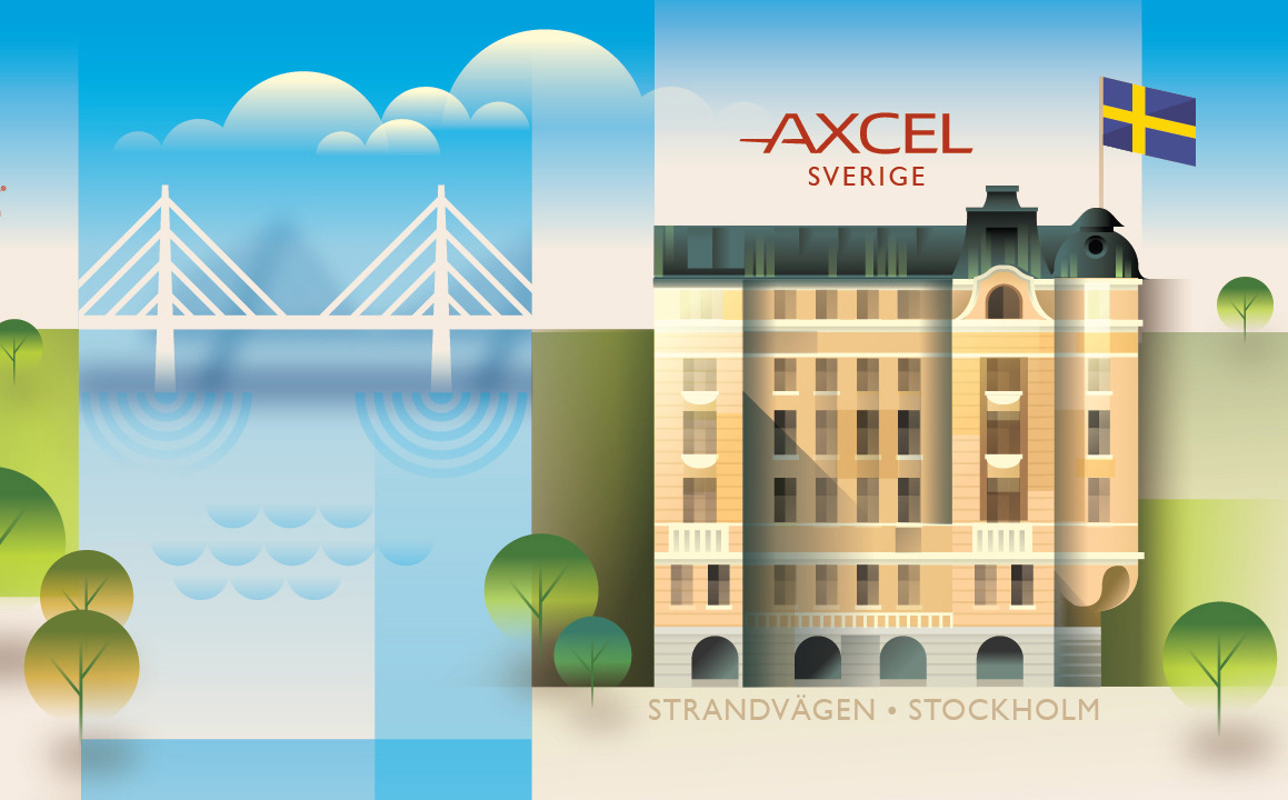 Mads Berg Illustration - Axcel company map